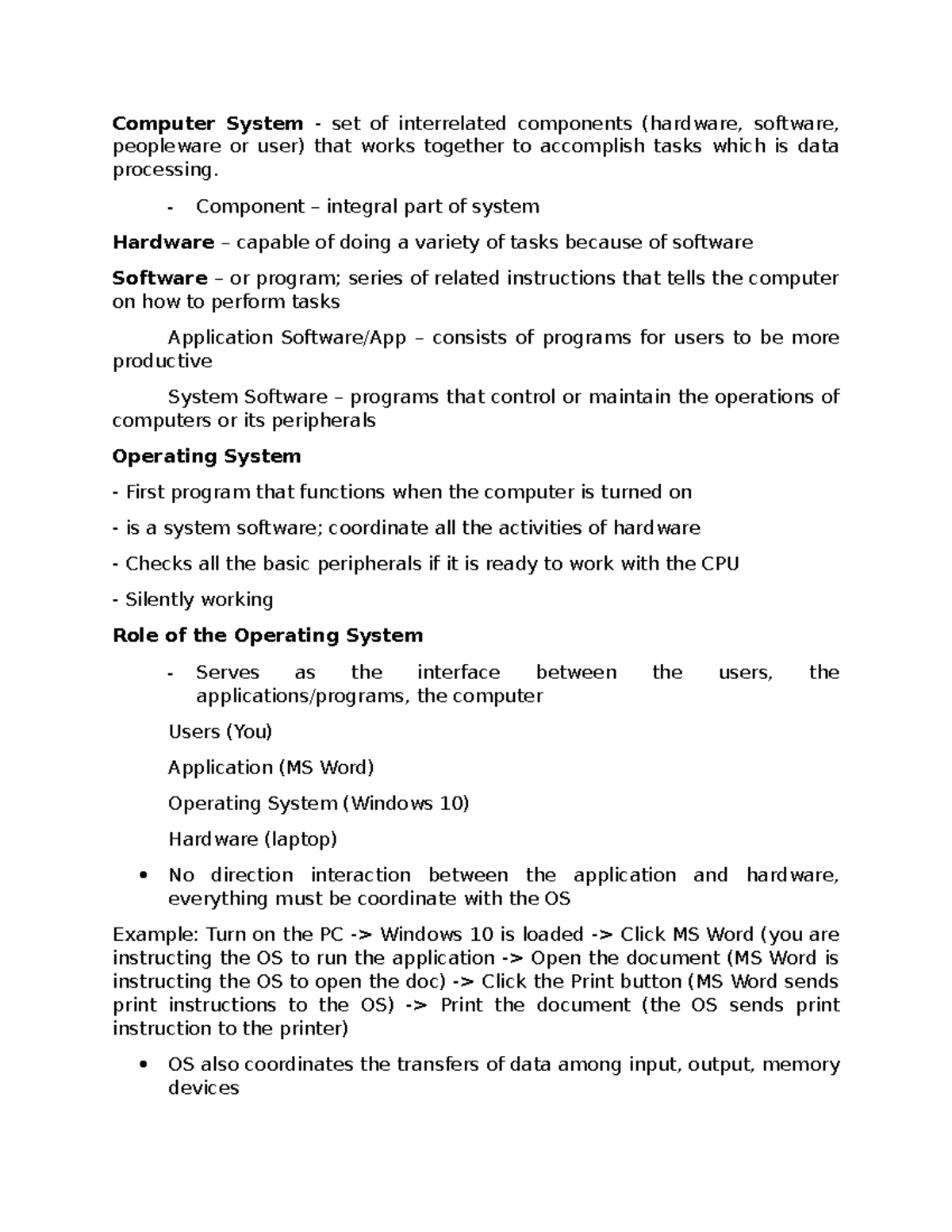 Lesson D1 IT Lecture - none - Computer System - set of interrelated ...