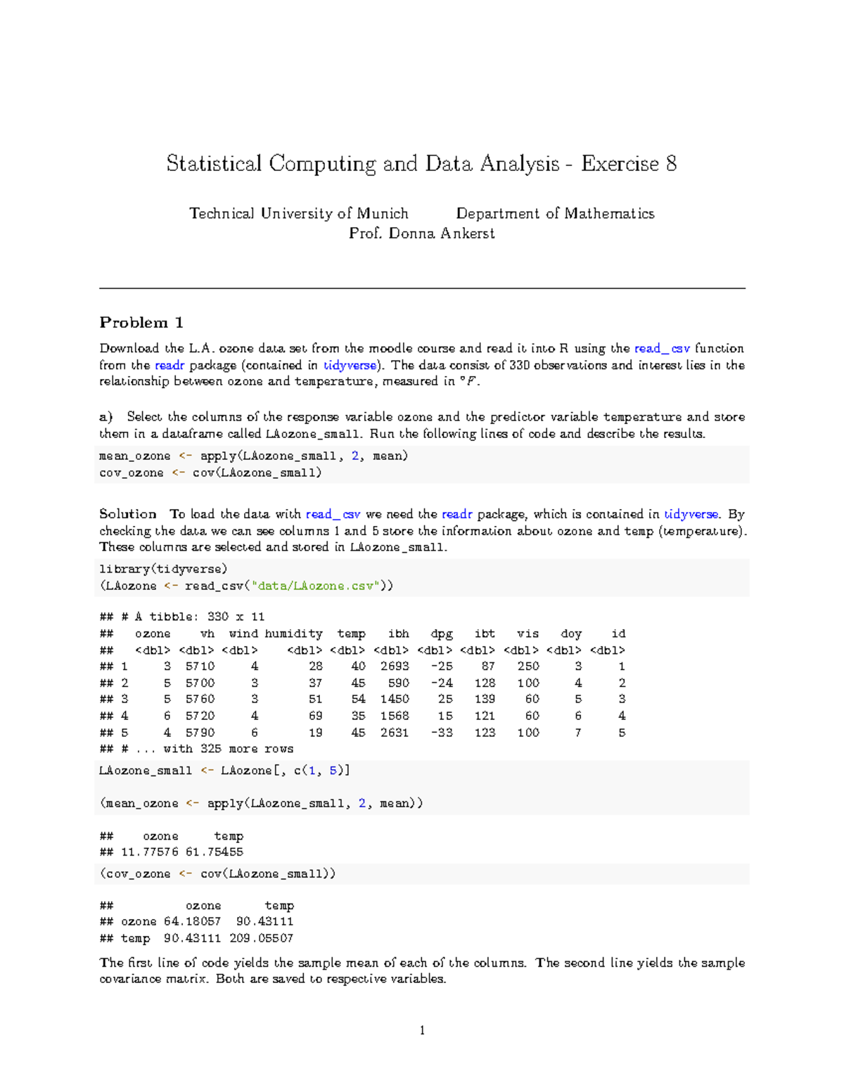 Solutions 8 - Study Material Summer Semester - Statistical Computing ...