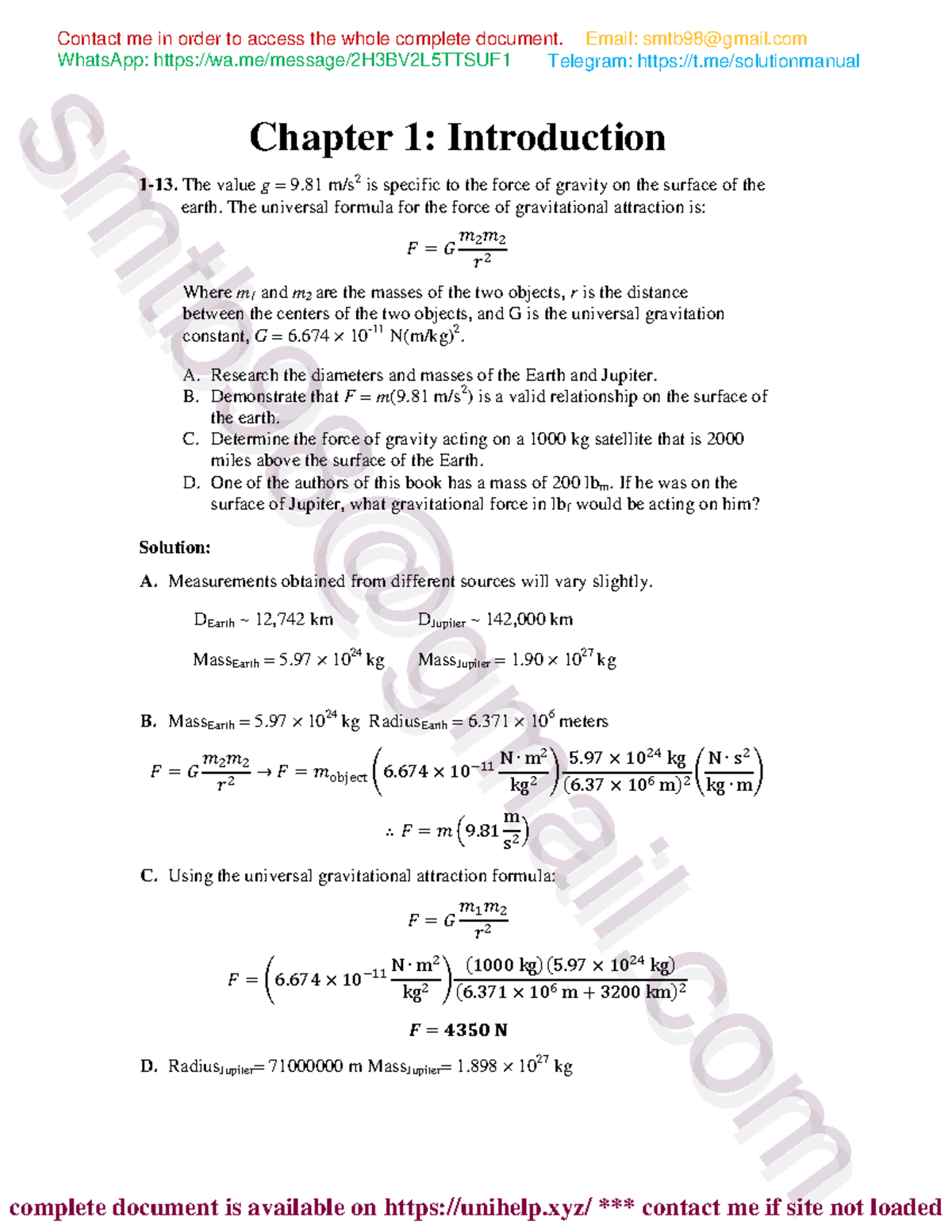 Solution Manual for Fundamentals of Chemical Engineering Thermodynamics ...