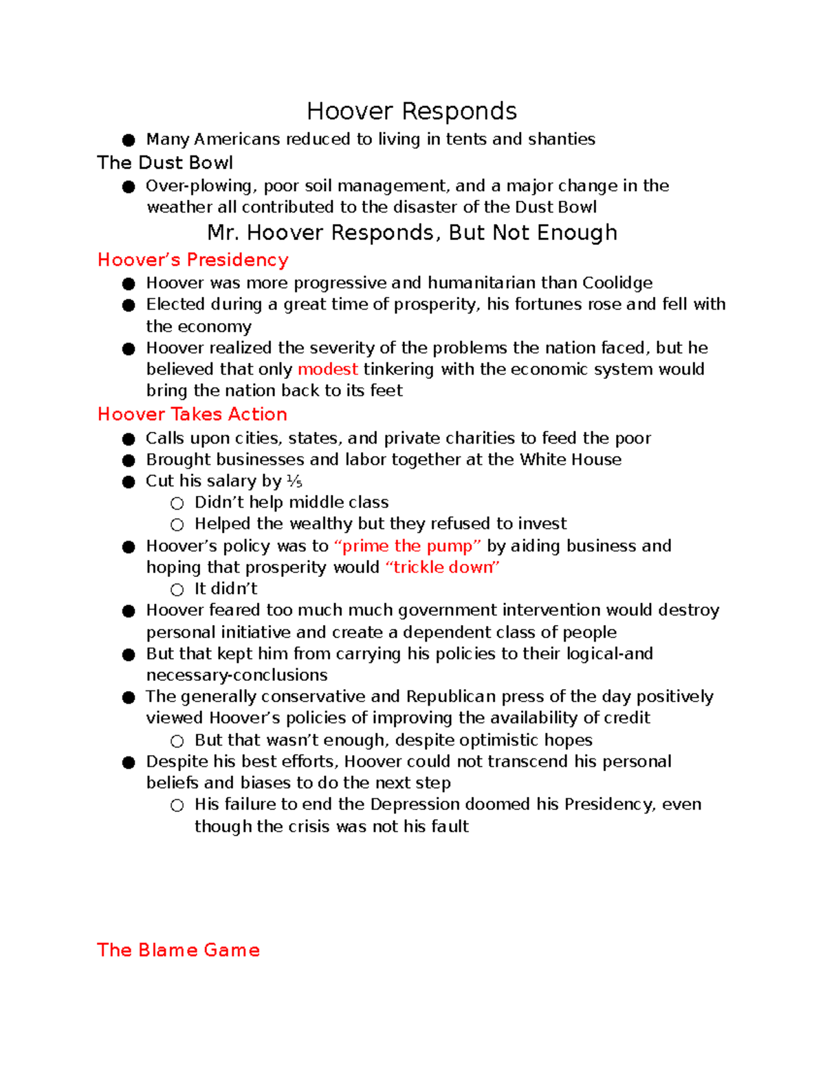 Hoover Responds - Hoover Responds Many Americans reduced to living in ...