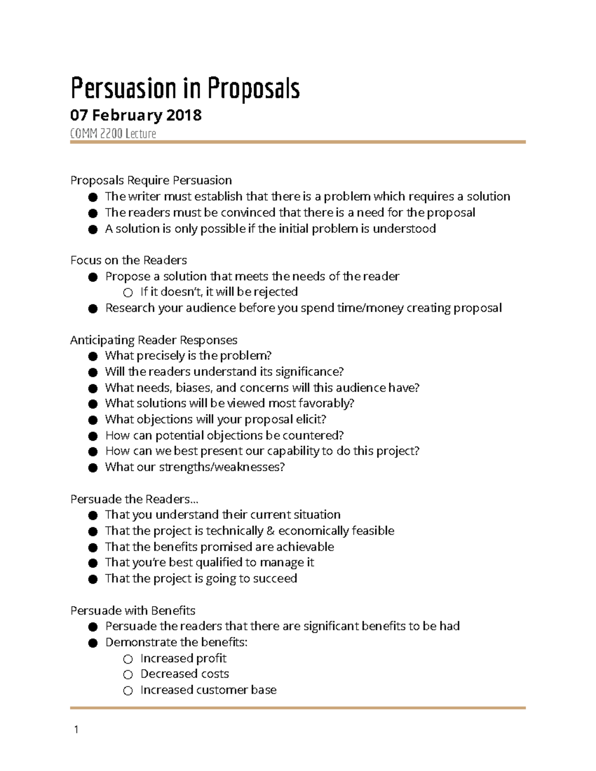 Lecture 9: Persuasion in Proposals - Persuasion in Proposals 07 ...