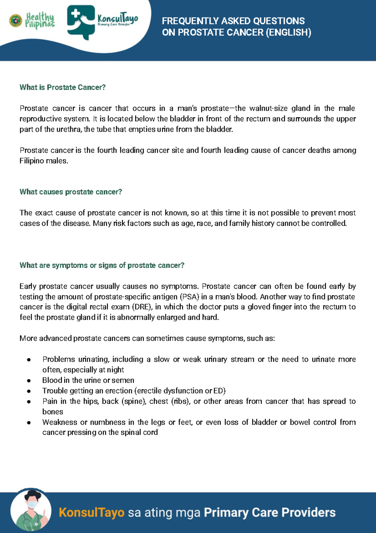 [FAQs] Prostate Cancer Awareness - What is Prostate Cancer? Prostate ...