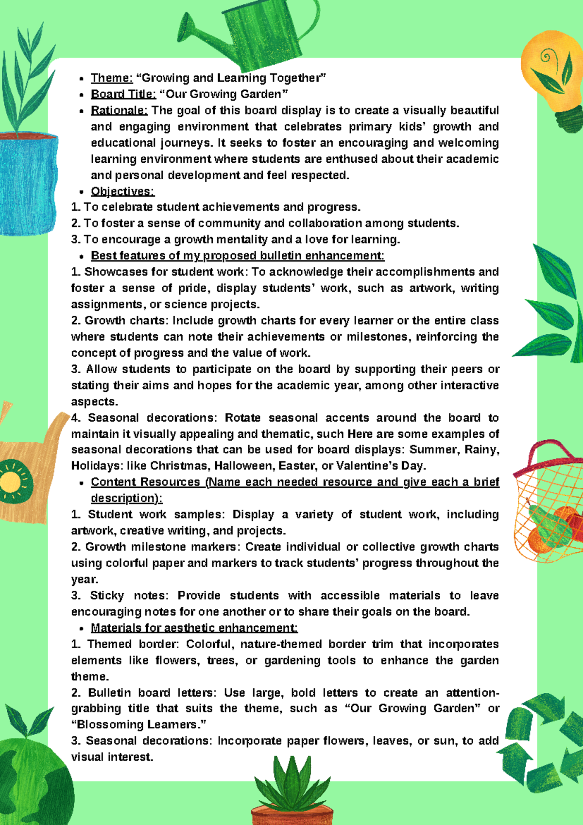 Green Illustration Sustainable Blank Paper A4 Document - Theme ...