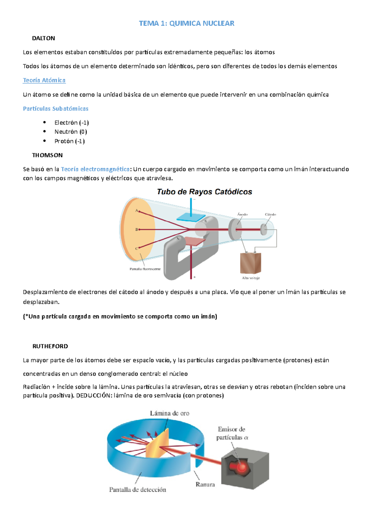 Tema 1 quimica nuclear - TEMA 1: QUIMICA NUCLEAR DALTON Los elementos ...