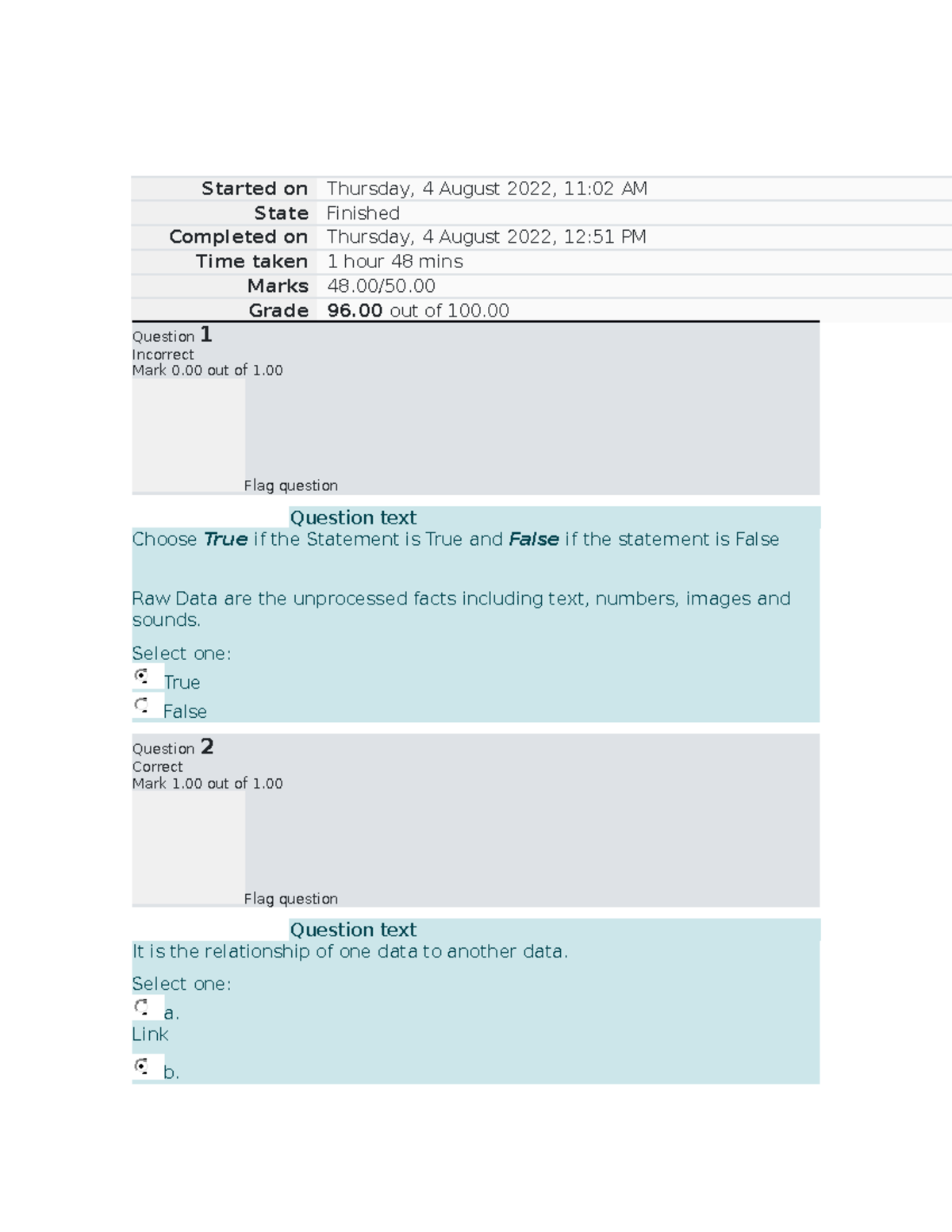 Introduction to Computing finals exam - Started on Thursday, 4 August ...