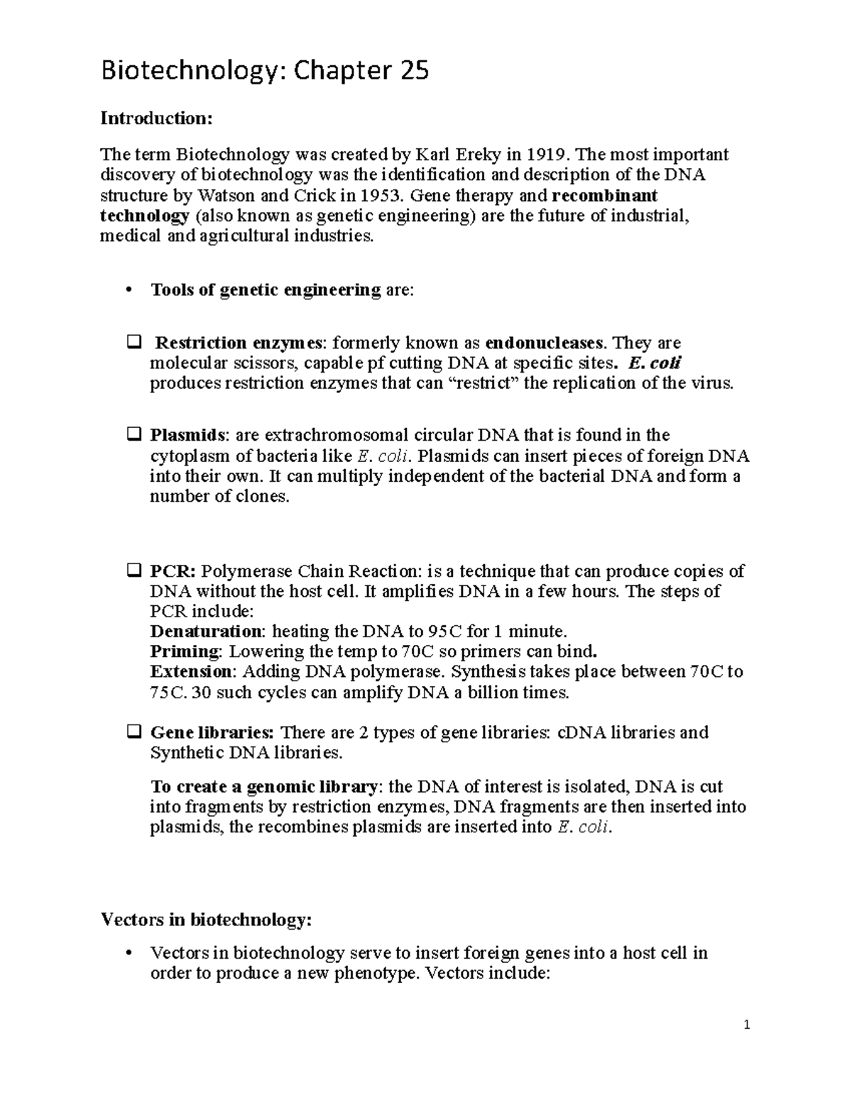 Biotechnology notes - chapter24 - Introduction: The term Biotechnology ...