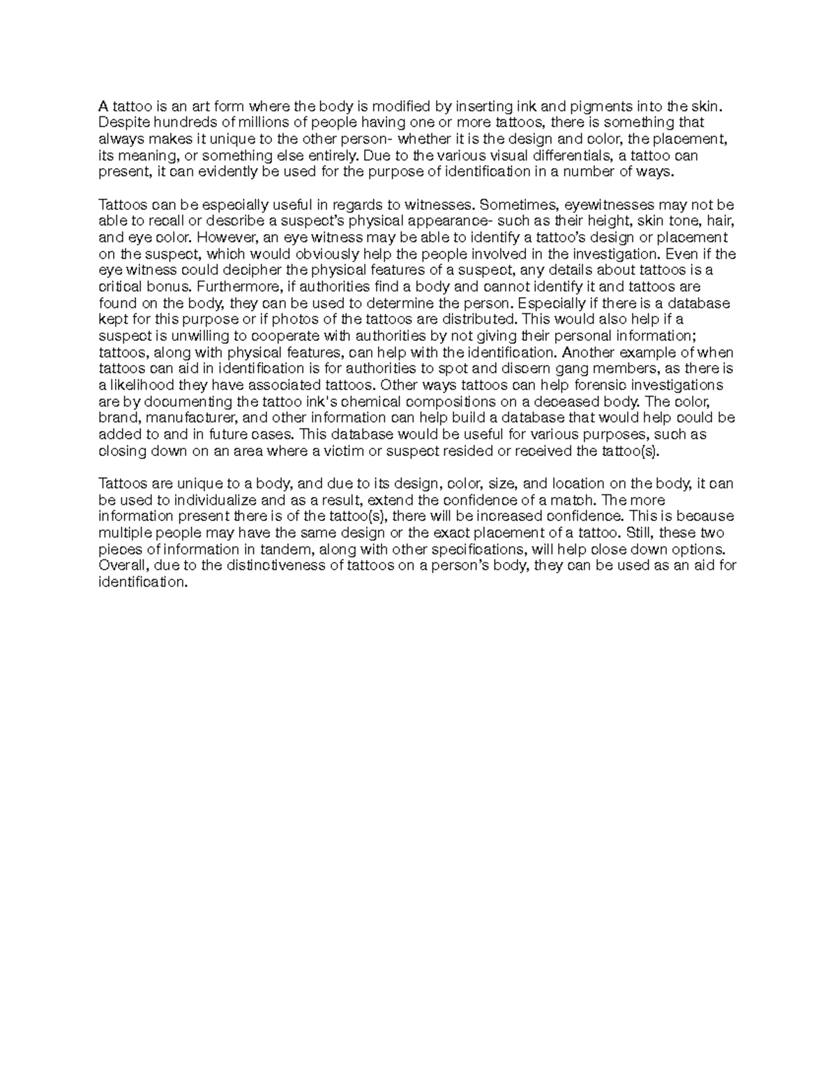 ANTH 246 Week 1 Post - Discussion Post - A tattoo is an art form where ...