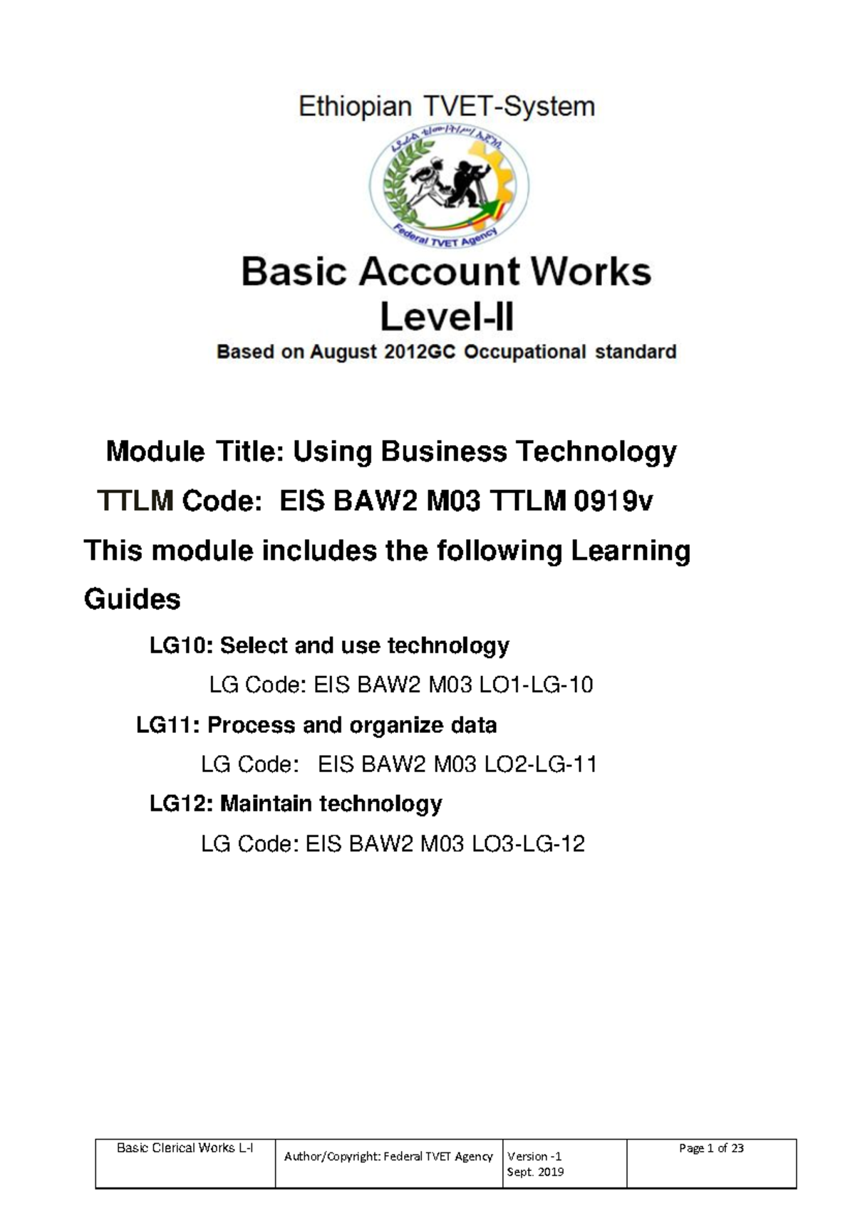Use business technology and equipment - Basic Clerical Works L-I Author ...
