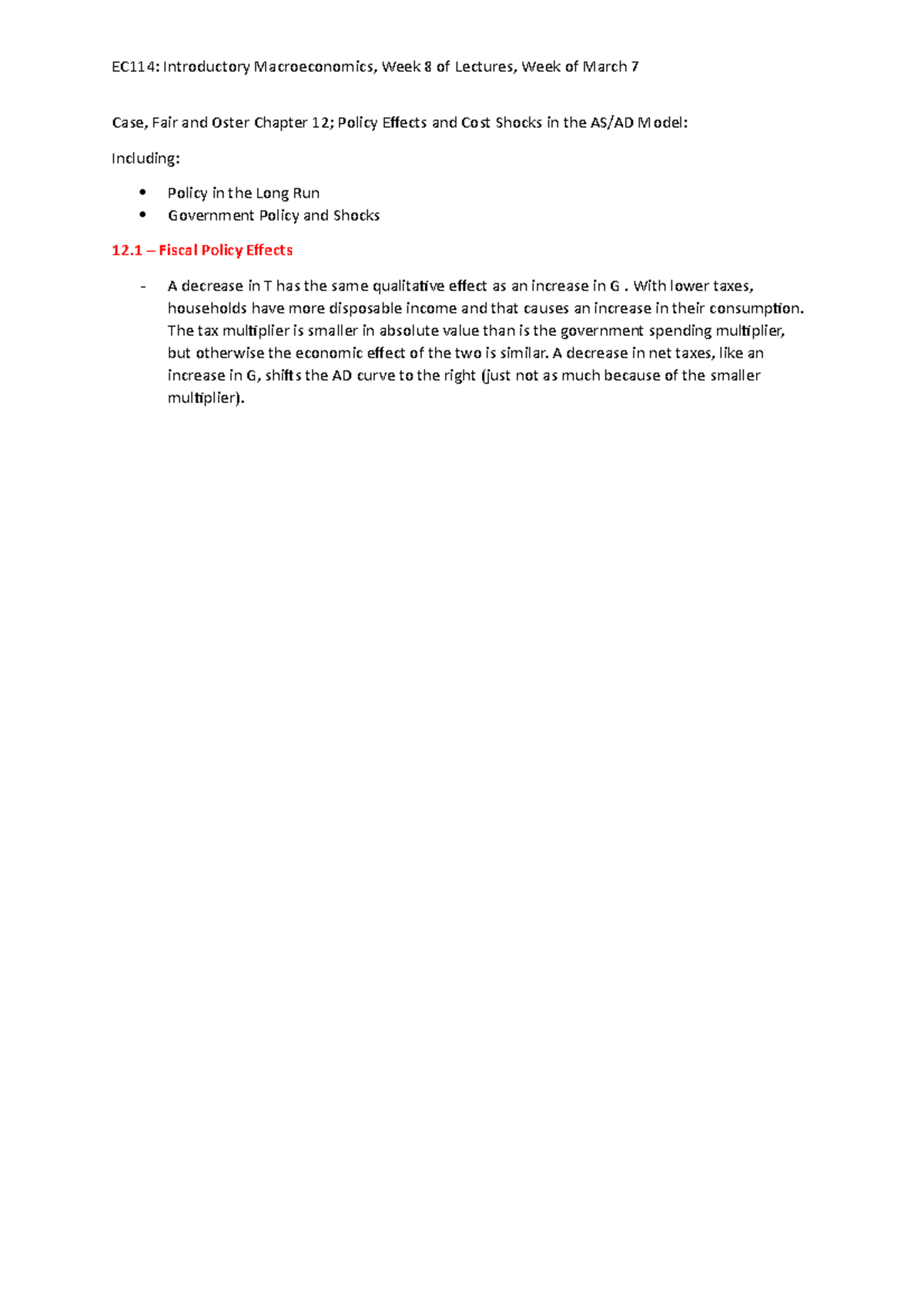 Case, Fair and Oster Textbook Week 8 - EC114: Introductory ...