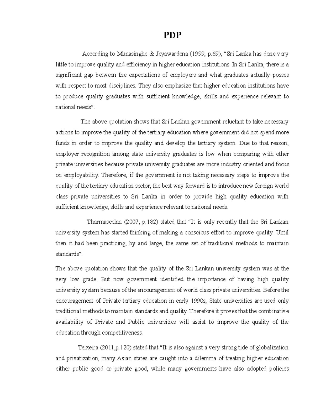 CR PDP - Answers prepared for the given tutorial work - PDP According ...