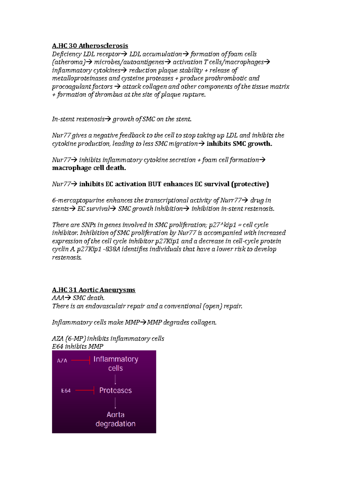 Samenvatting laatste hc's - A 30 Atherosclerosis Deficiency LDL ...