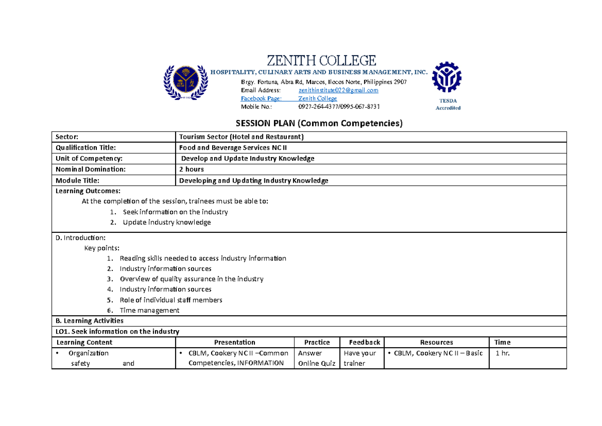 FBS Common Session PLAN and material construction - SESSION PLAN ...