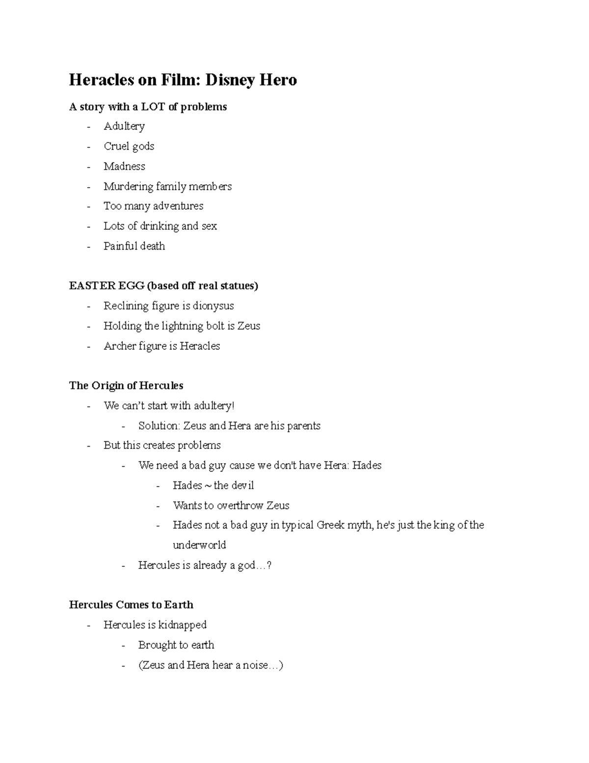 CLT3510 Heracles on Film: Disney Hero - Heracles on Film: Disney Hero A ...