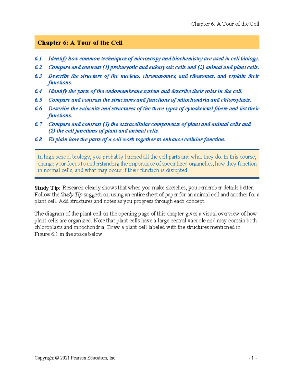 Bio12 ARG 06 - Reading guide chapter 6 - Copyright © 2021 Pearson ...