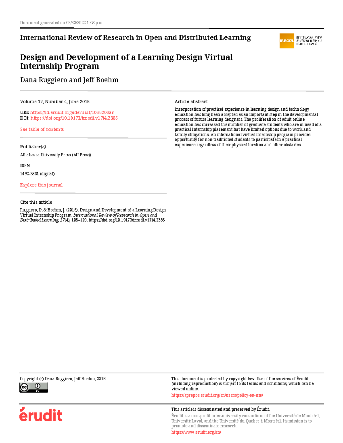 1066205 ar - hsjwjwj - Copyright (c) Dana Ruggiero, Jeff Boehm, 2016 ...