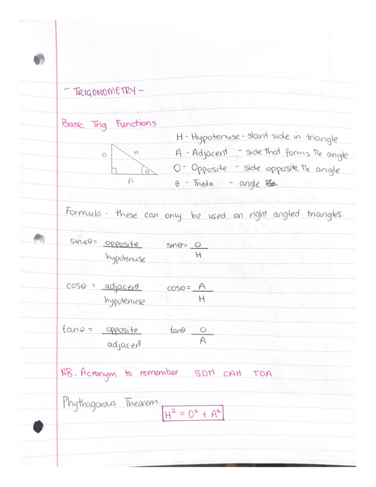 Basic Trigonometry - Sin, cos, tan, cosec,sec,cot functions, Pythagoras ...