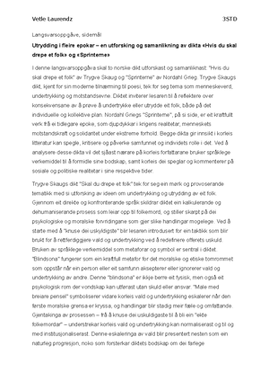 Nynorsk eksamen - 19. Nynorsk eksamen Del 1 Kortsvarsoppgåve Berre ...