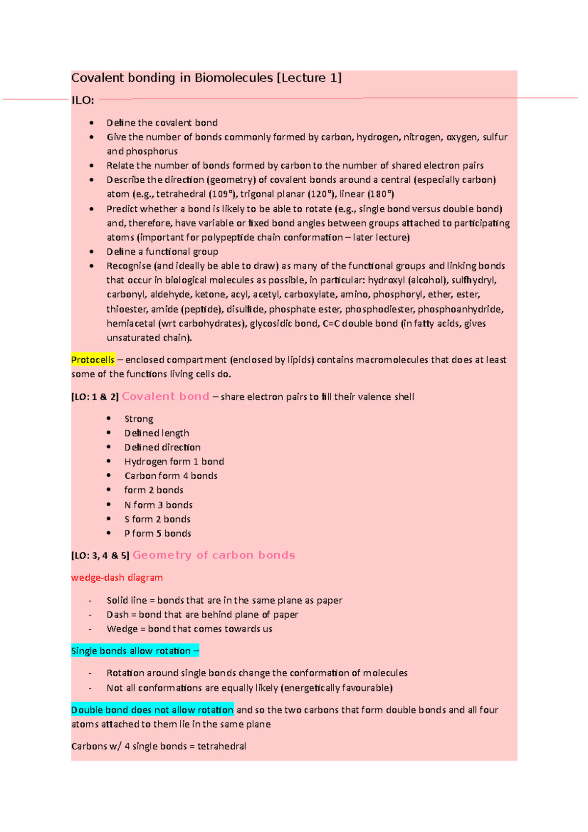 Biochemistry Notes 2021 - BIOL10212 - Manchester - Studocu