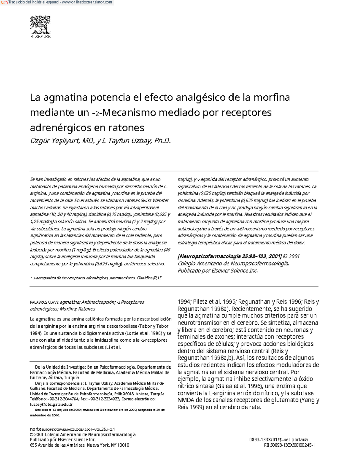 Artículo grupo 2 - Taller paper fármaco - La agmatina potencia el ...