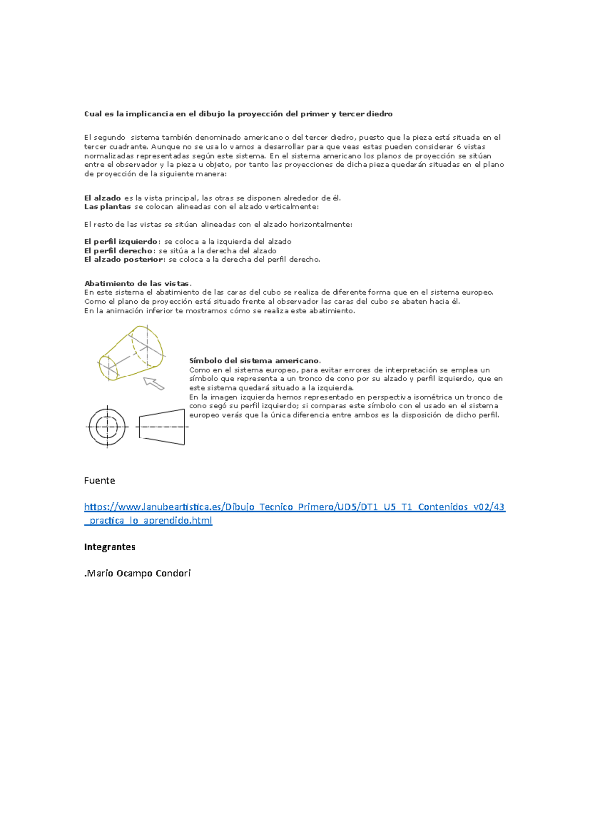 Sistema Americano - Cual es la implicancia en el dibujo la proyección ...