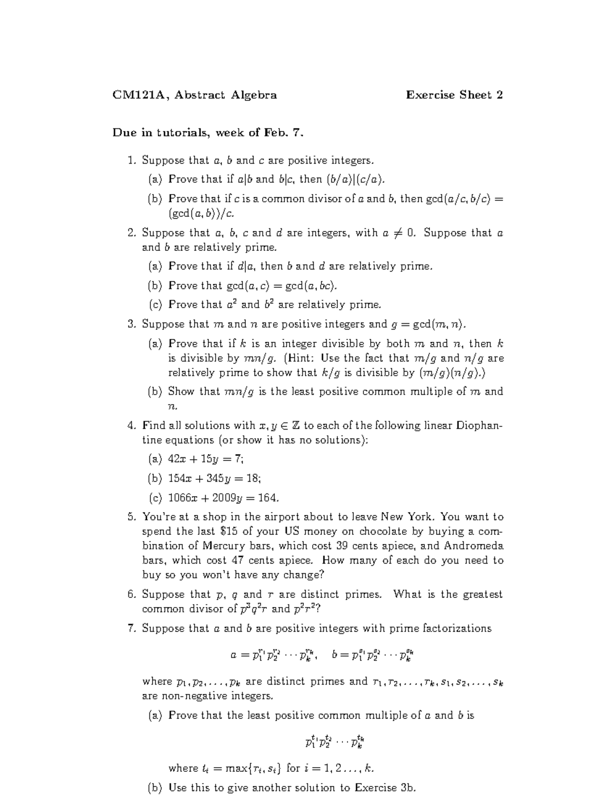 HW2 - course and homwork with solutions - CM121A, Abstract Algebra ...