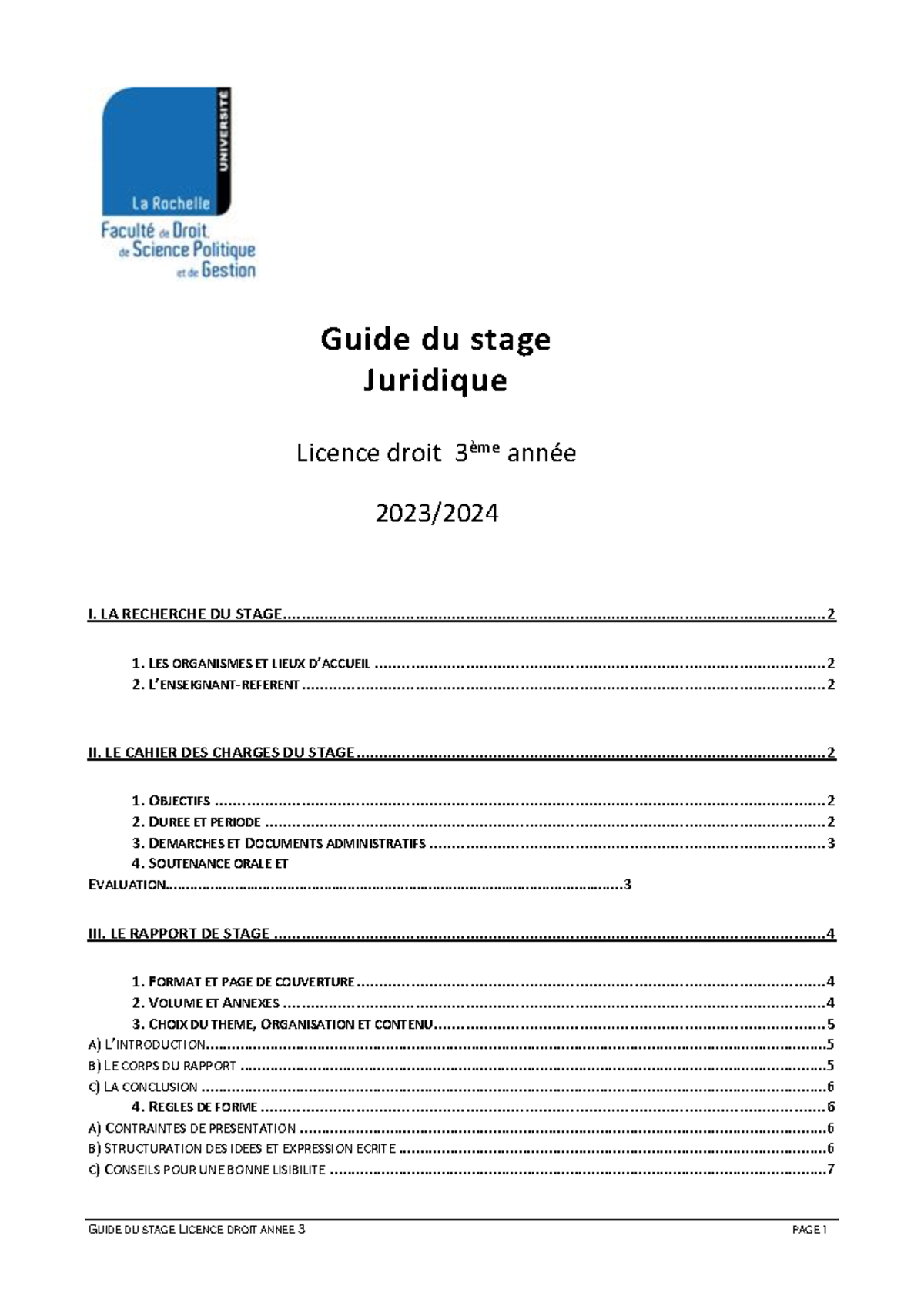 Guide du stage 2023-2024 - 4. SOUTENANCE ORALE ET Guide du stage ème I ...