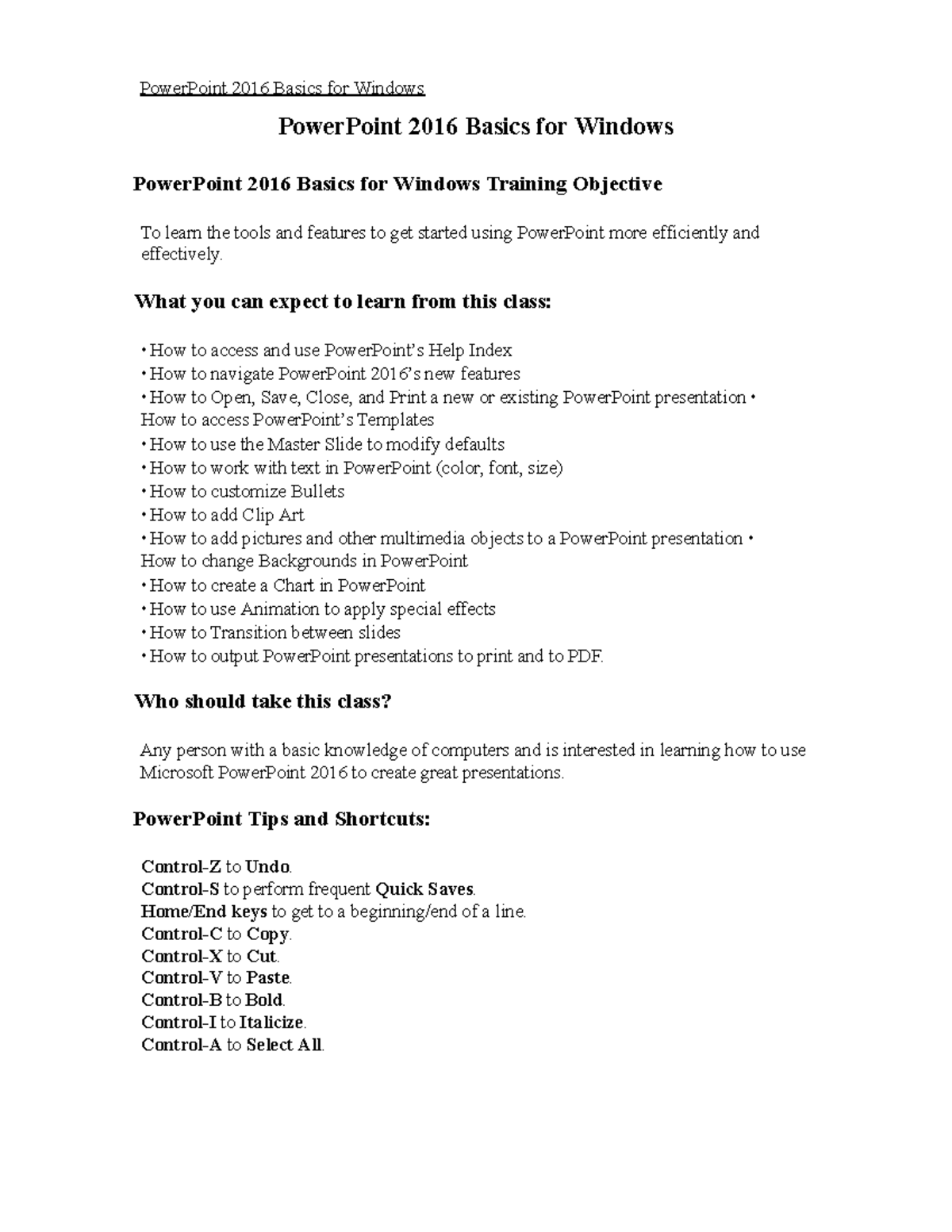 ETS-Power Point 2016 Basics for Windows - PowerPoint 2016 Basics for ...