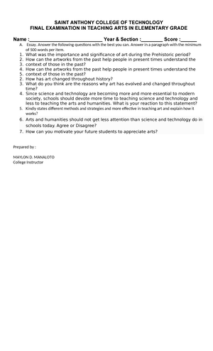 SACT Syllabus 2024-2025 - SAINT ANTHONY COLLEGE AND TECHNOLOGY SYLLABUS ...