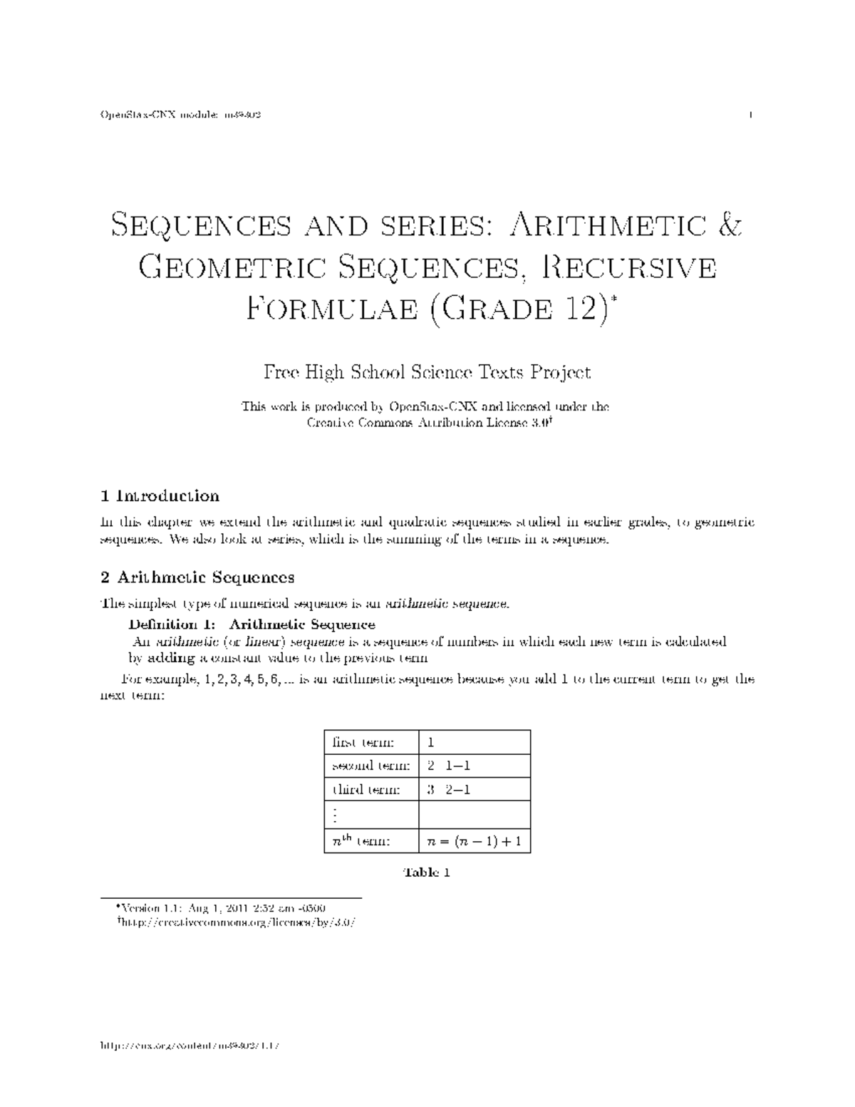 Sequences and series arithmetic geometric sequences recursive formulae ...