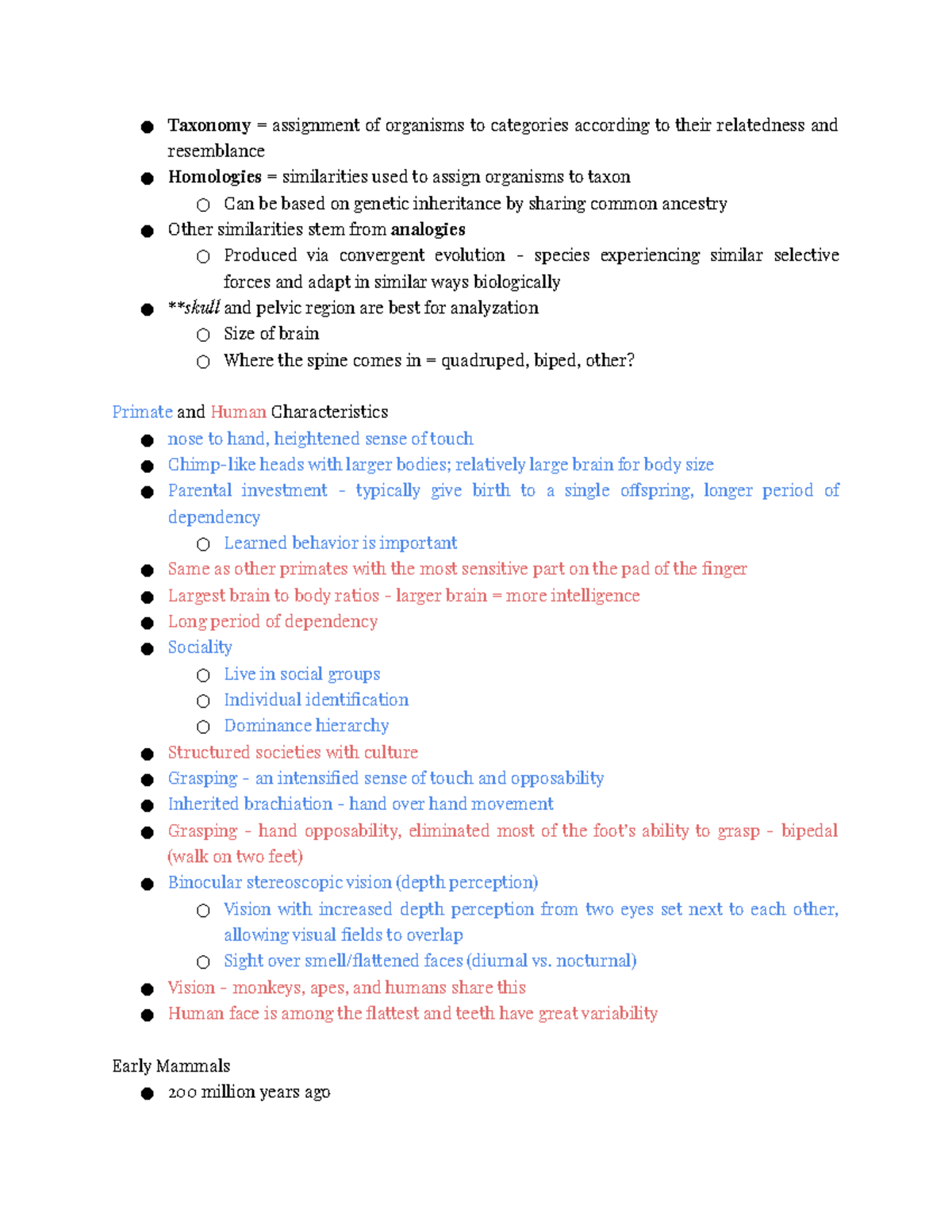 Class Lecture Notes 5 - Taxonomy = assignment of organisms to ...