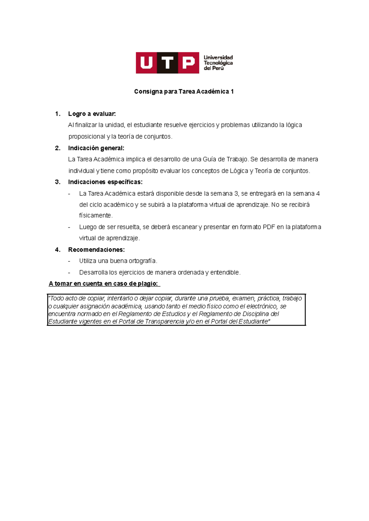 Nivelación de matemática TA1 - Consigna para Tarea Académica 1 1. Logro ...