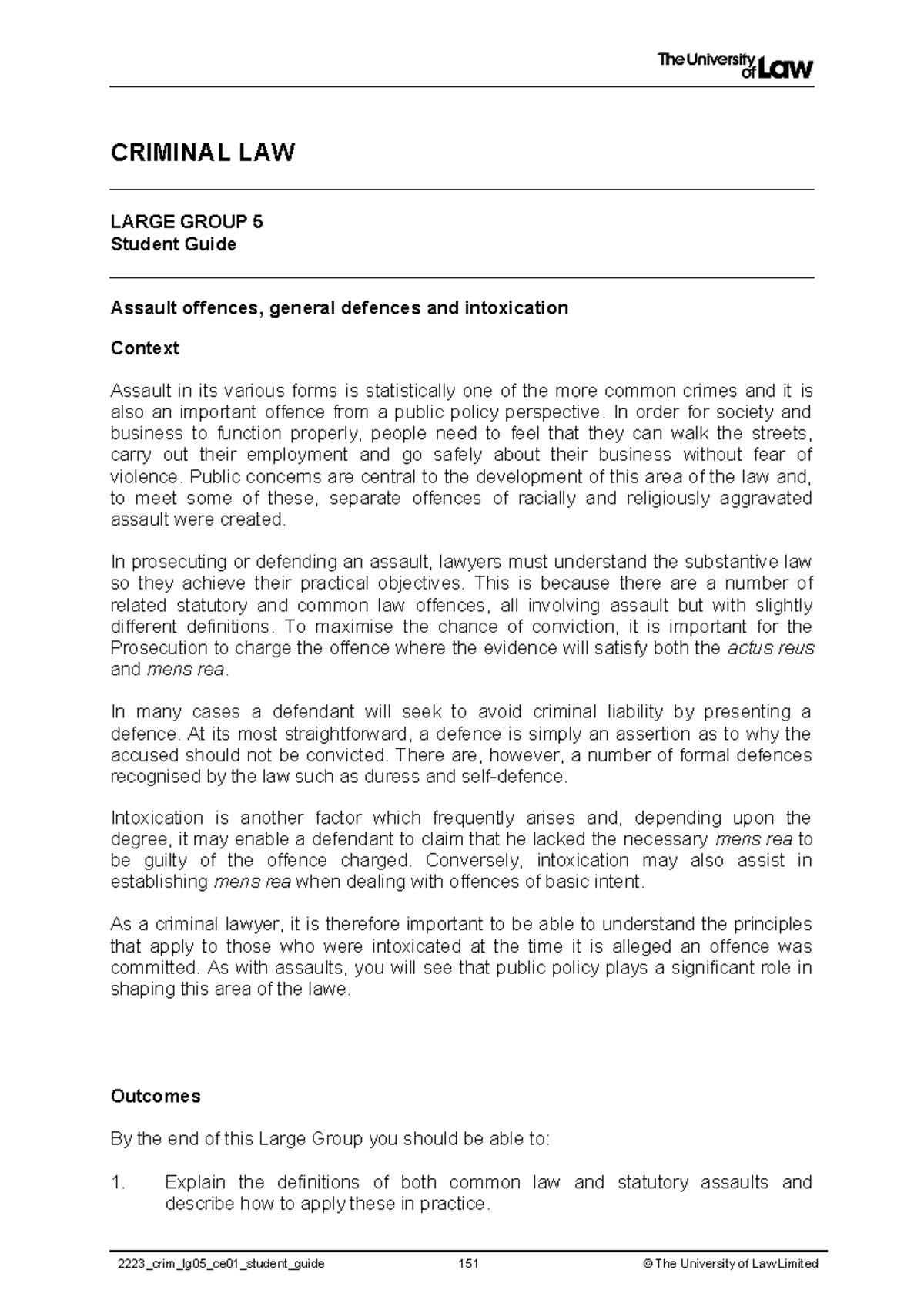 Criminal LG5a studentguide - CRIMINAL LAW LARGE GROUP 5 Student Guide ...