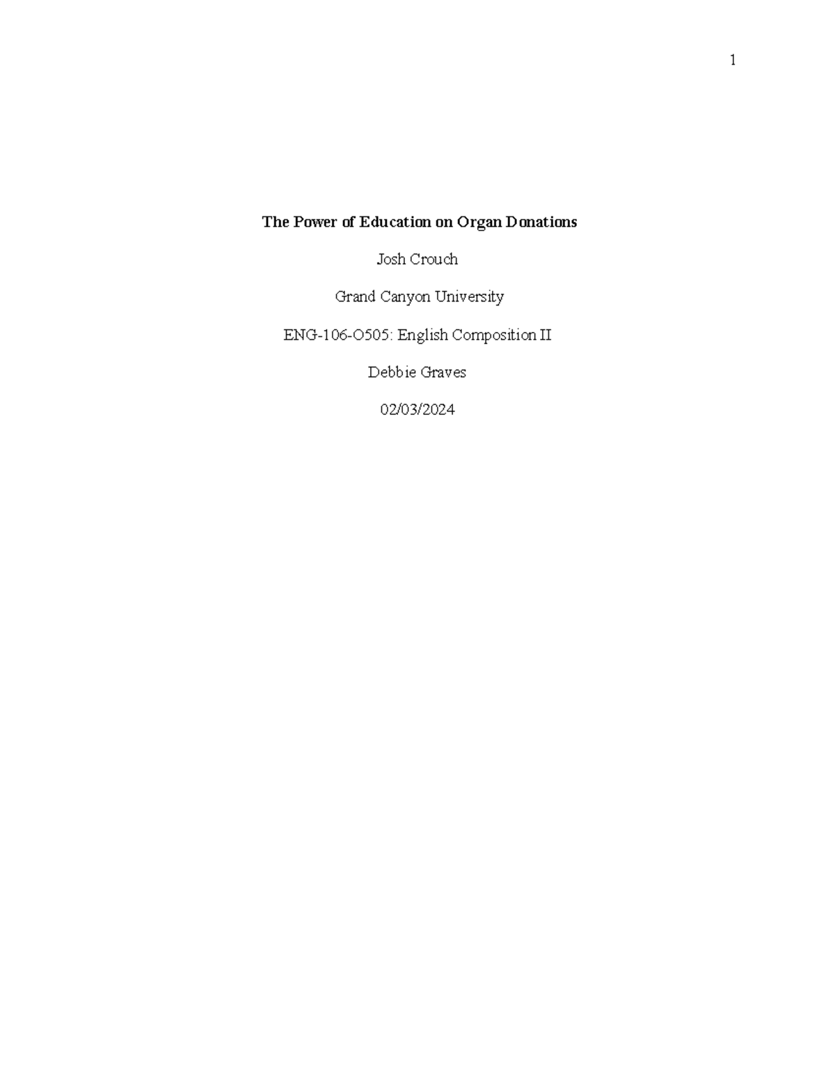 Organ shortages - ESSAY - The Power of Education on Organ Donations ...