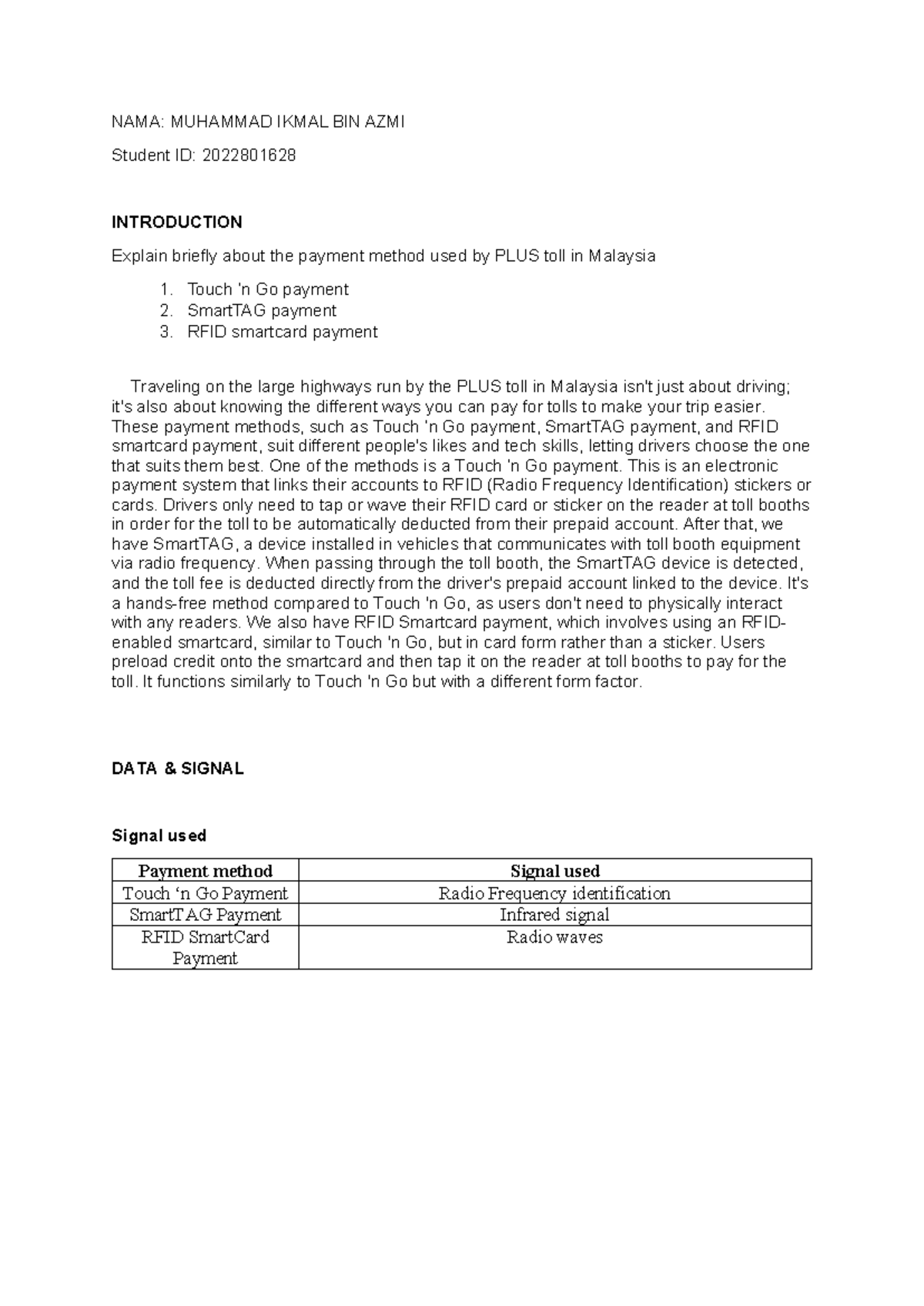 Lab individual assignment ITT300 - NAMA: MUHAMMAD IKMAL BIN AZMI ...