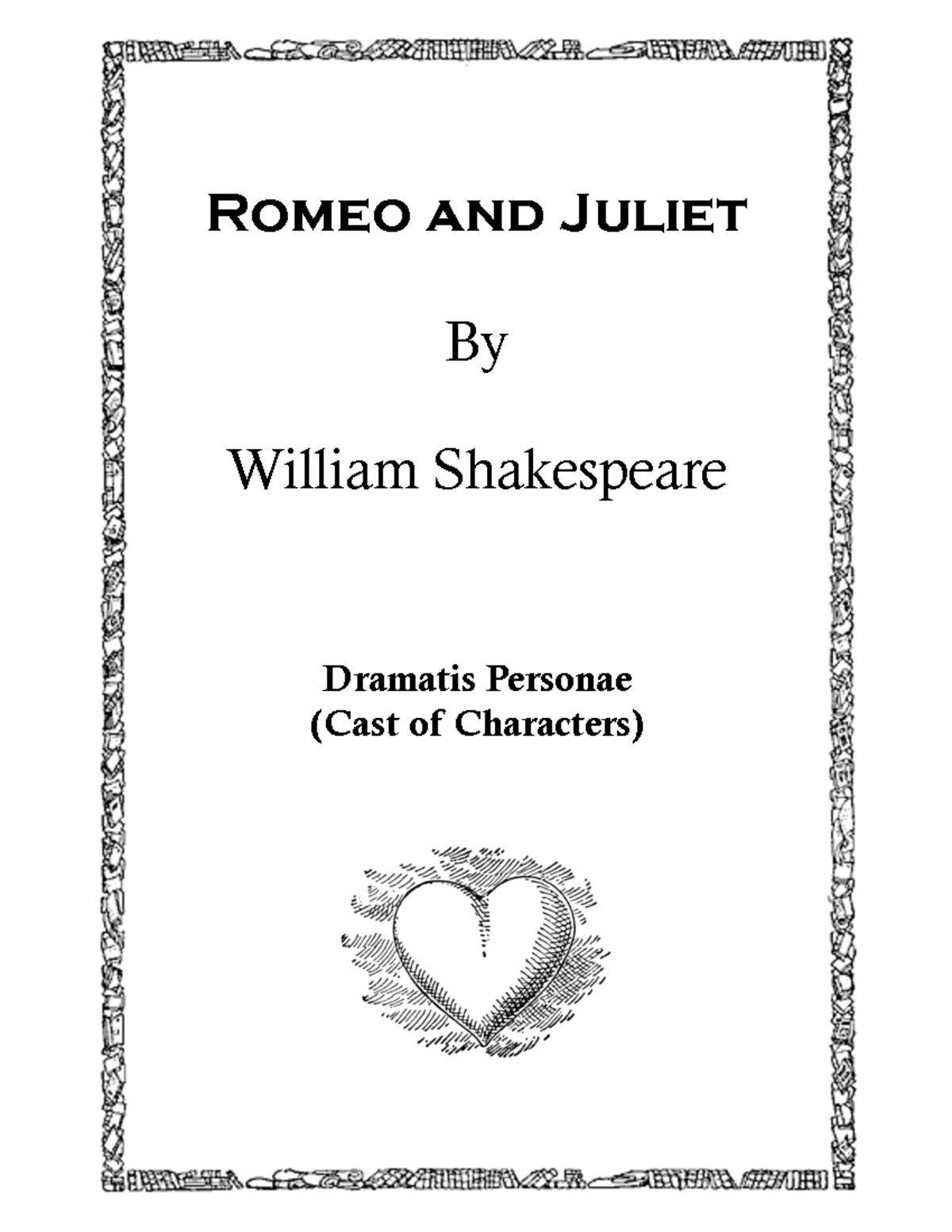 Romeo and juliet 001 cast of characters - Romeo and Juliet By William ...