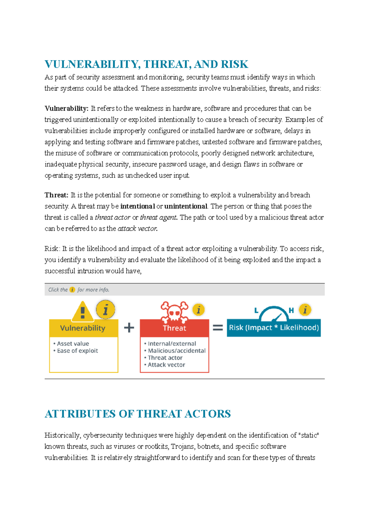 Vulnerability, Threats and Risk - VULNERABILITY, THREAT, AND RISK As ...