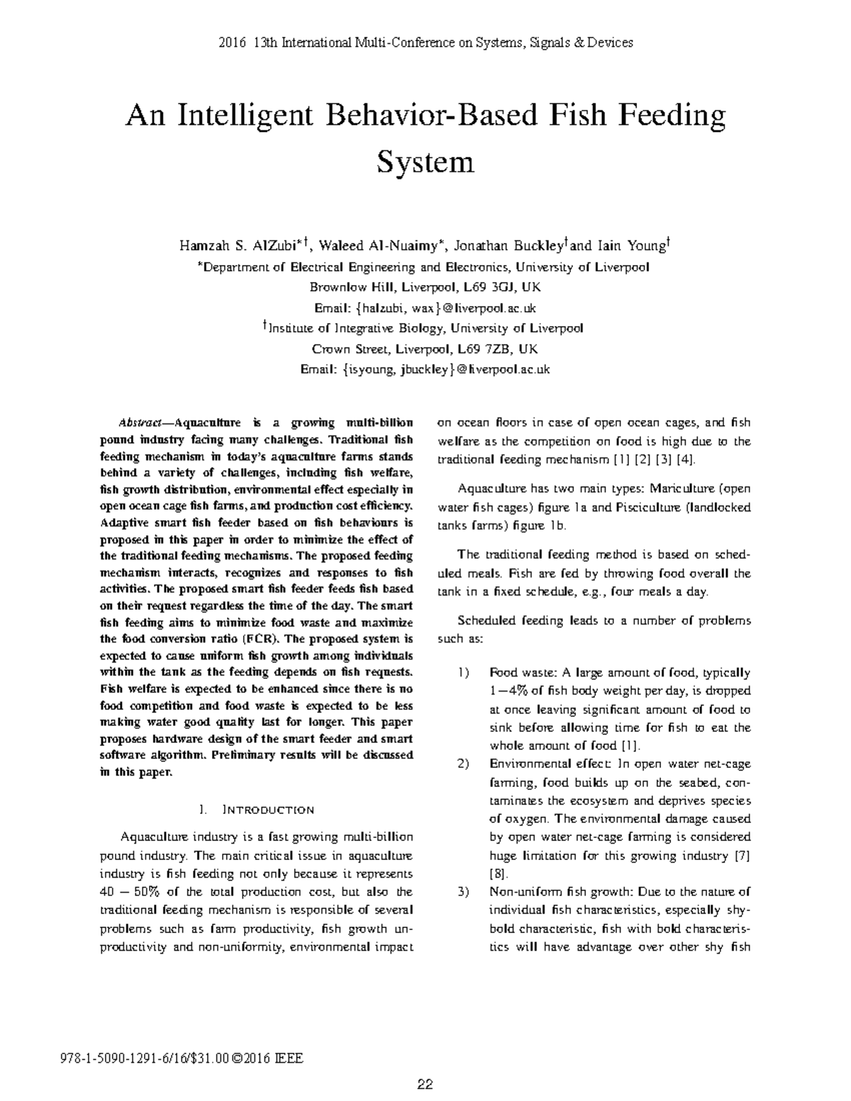 An Intelligent Behavior-Based Fish Feeding - An Intelligent Behavior ...