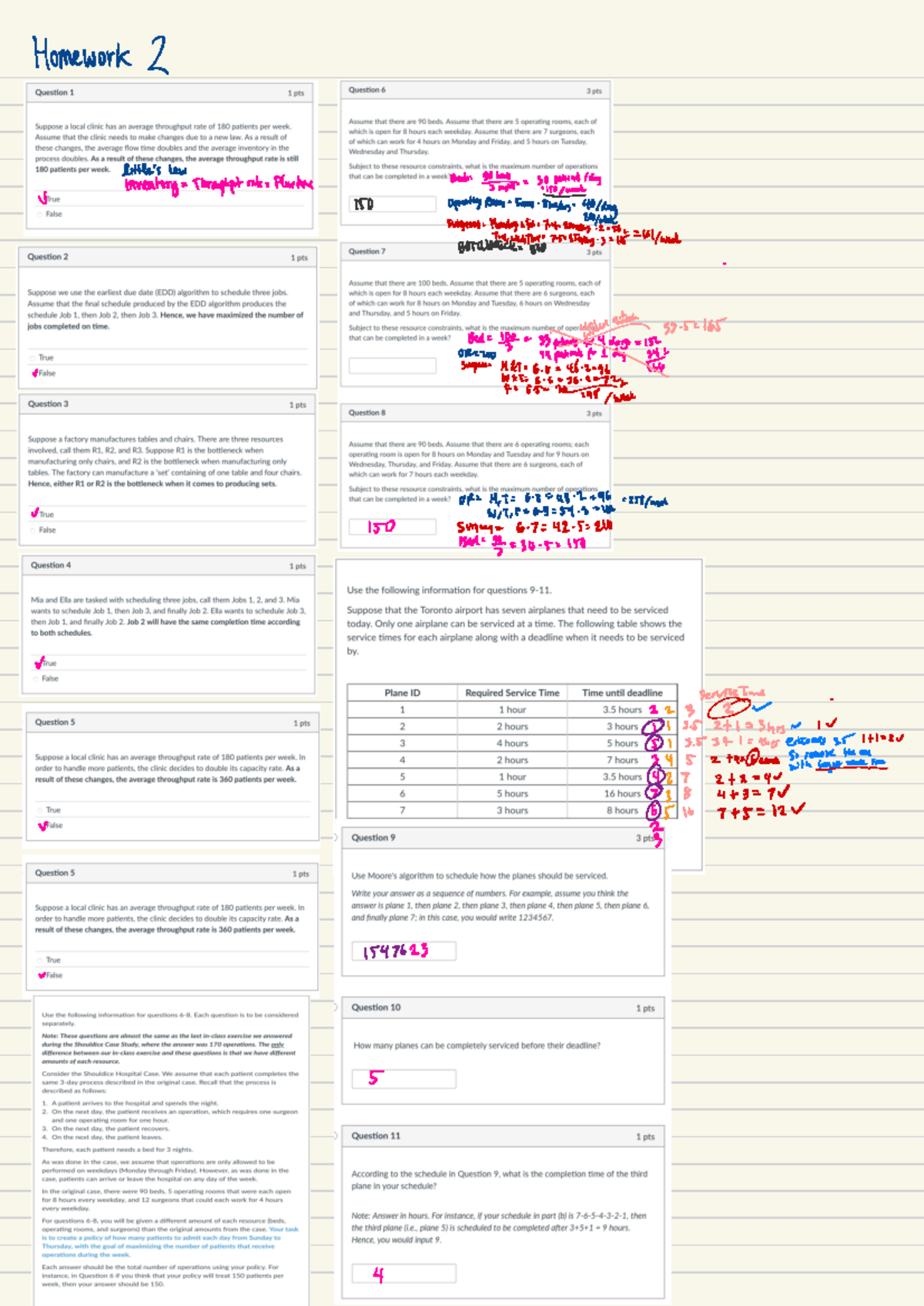 Comm 204 Homework 2 - Homework 2 little'sCre Throughput rate x Flow ...