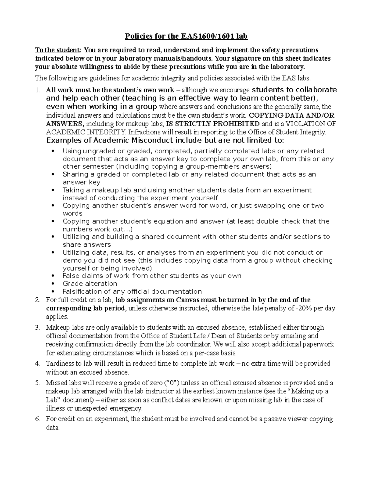 1601+Safety+rules+and+regulations+%2B+Lab+Policies-+Summer+2022 ...