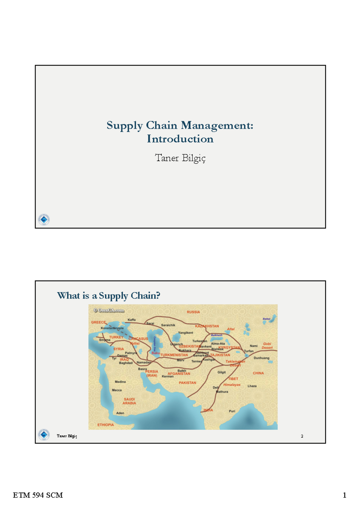 L01 introduction - Warning: TT: undefined function: 32 SupplyChainManagement: Introduction Taner ...