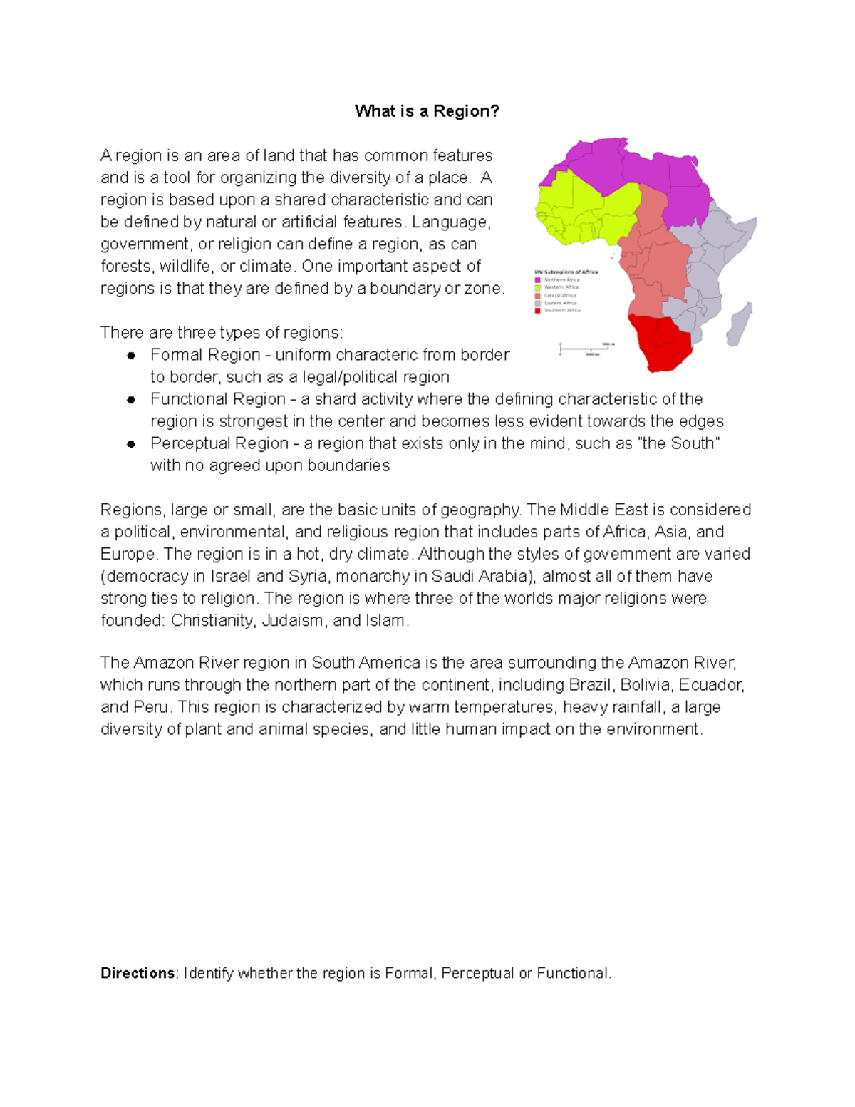 Copy of Copy of What is a Region - What is a Region? A region is an ...