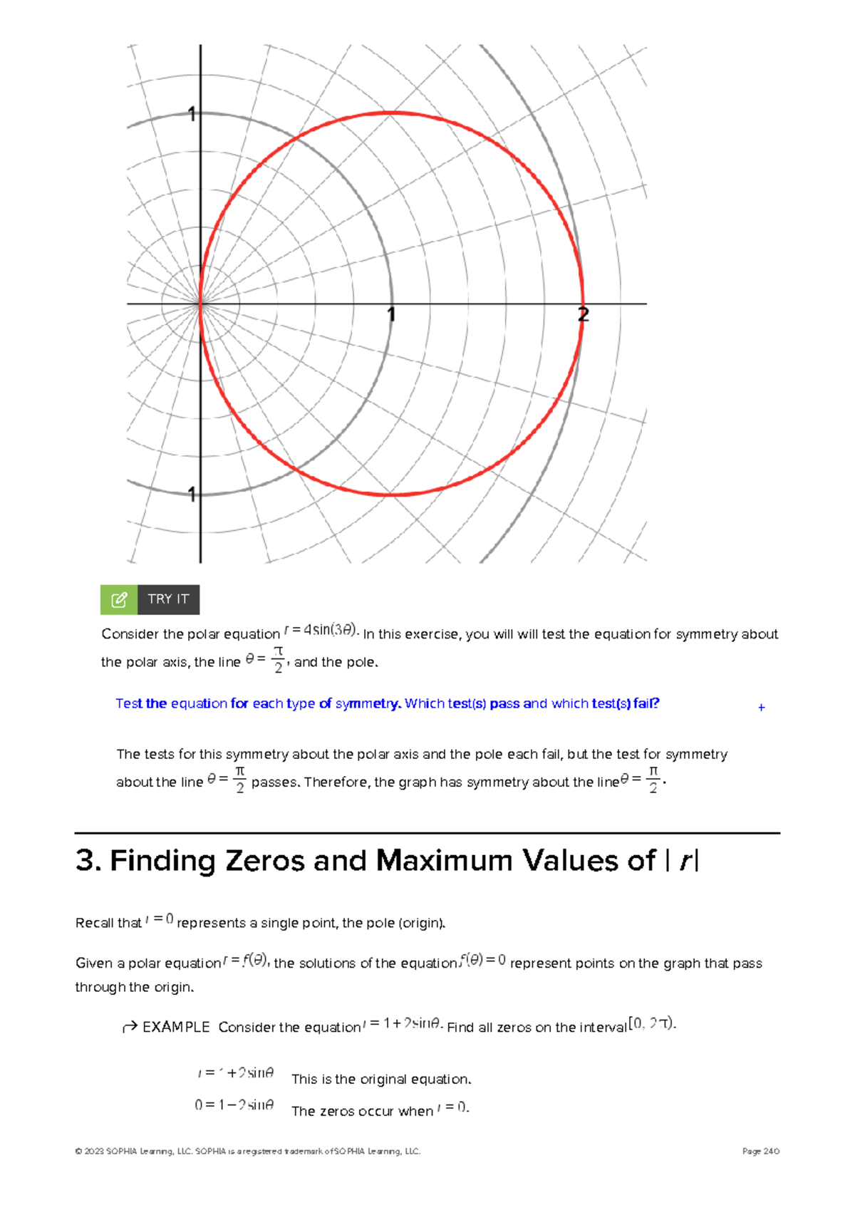 Precalculus unit-4-tutorials PDF12 - TRY IT Consider the polar equation ...