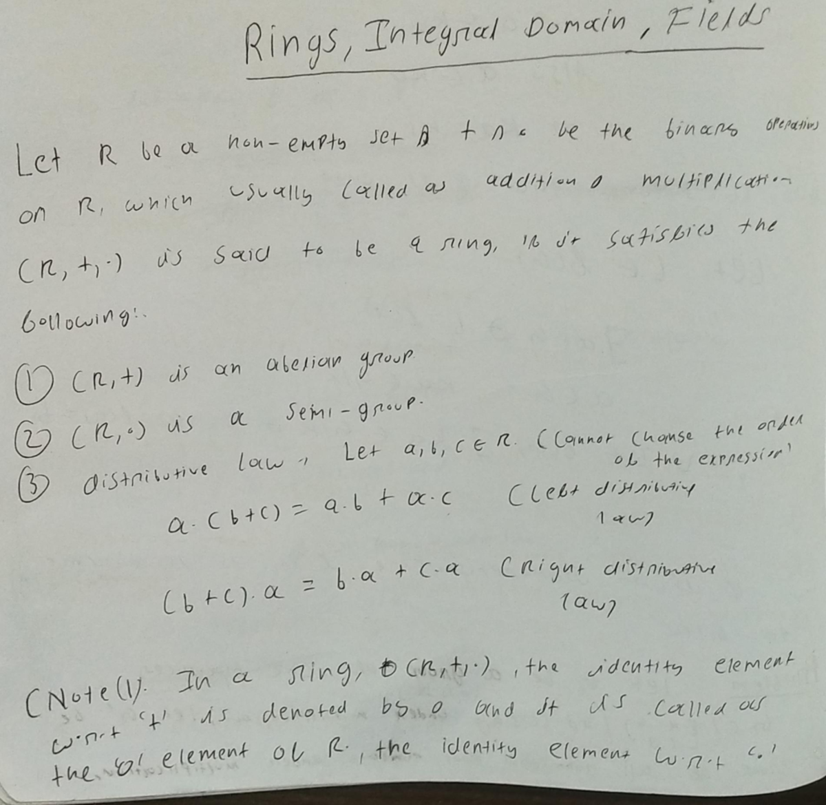 Algebra notes complete pt.3 Rings - Linear Algebra - Studocu