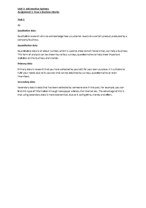 Unit 1-Assignment One- Assignment One - Features contributing to the ...