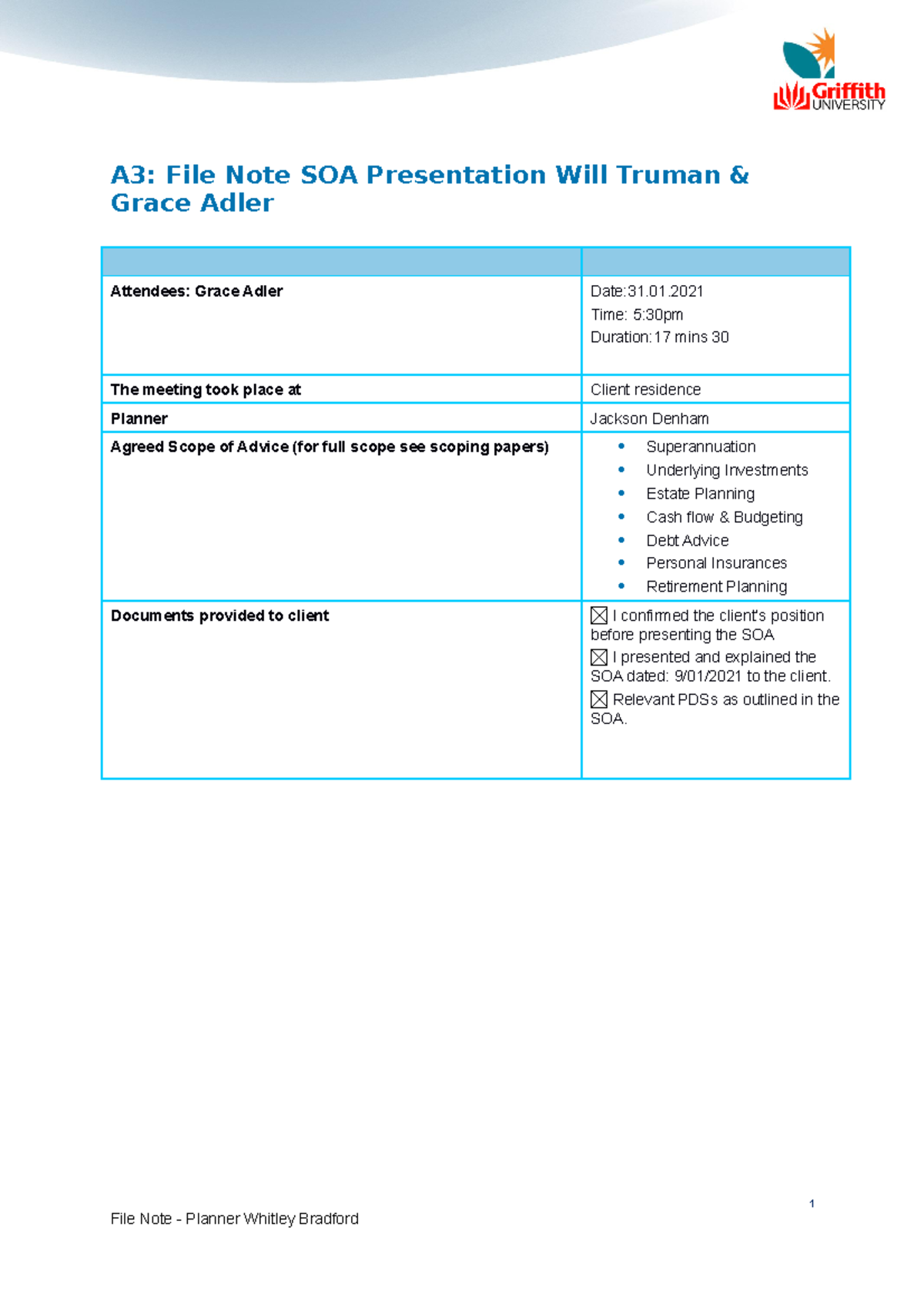 A3- File Note SOA Presentation - A3: File Note SOA Presentation Will ...