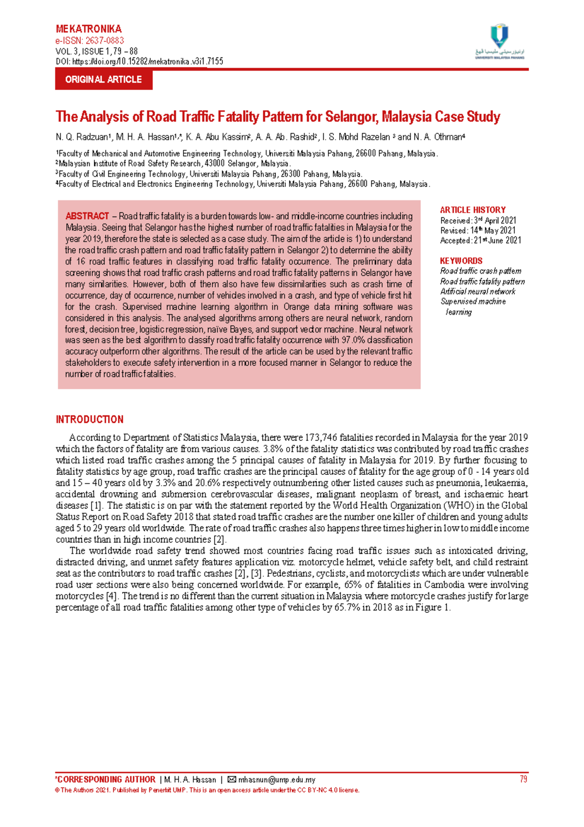 Document-6 - MEKATRONIKA e-ISSN: 2637- VOL. 3, ISSUE 1, 79 – 88 DOI: doi/10.15282/mekatronika ...