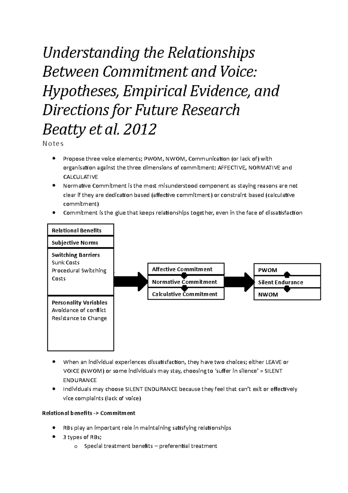 Understanding the Relationships Between Commitment and Voice - reading ...