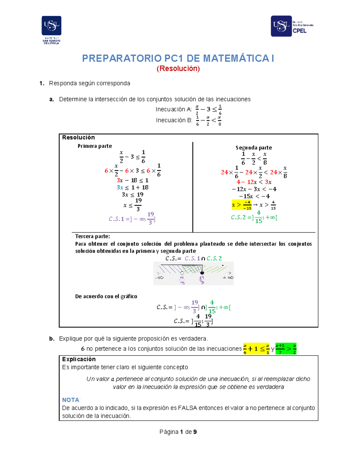 Preparatorio PC1 DE Matematica I 2022 02 M1 Resolución - PREPARATORIO ...