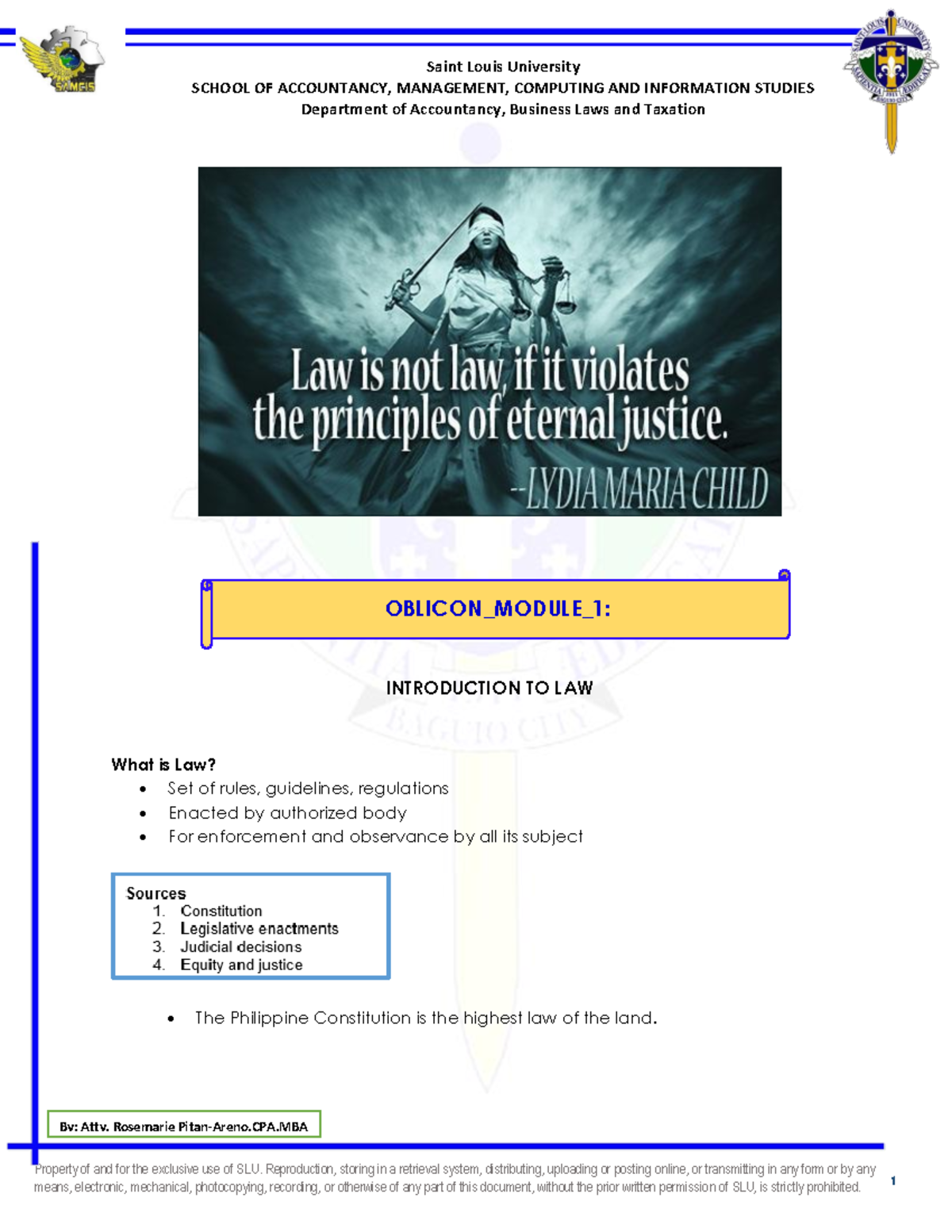 Module 1 Introduction - fewf - Property of and for the exclusive use of ...
