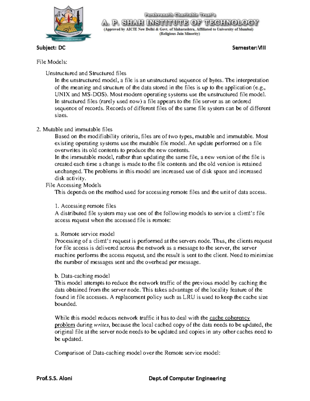 File Models - Document - File Models: Unstructured and Structured files ...